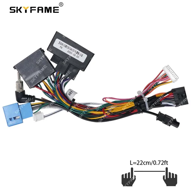 SKYFAME Car 16pin Wiring Harness Adapter Canbus Box Decoder Android ...