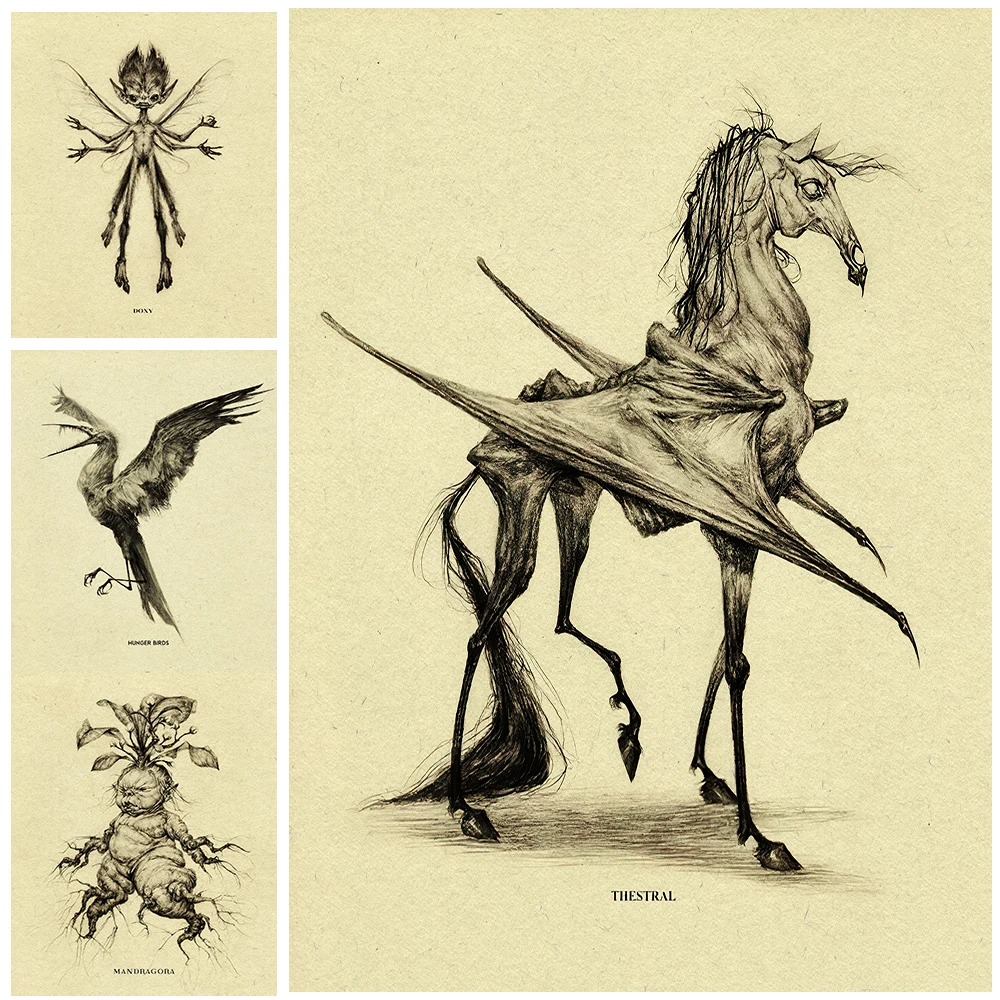 Mysterious Creatures Of The Wizard World Vintage Wall Art Harry P ...