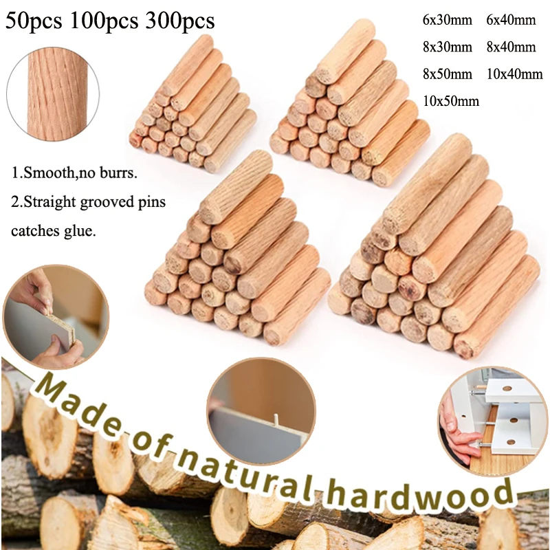 50-300-st-cke-Holzbearbeitung-Doweling-Jig-Kit-Runde-Rillen-Geriffelte ...