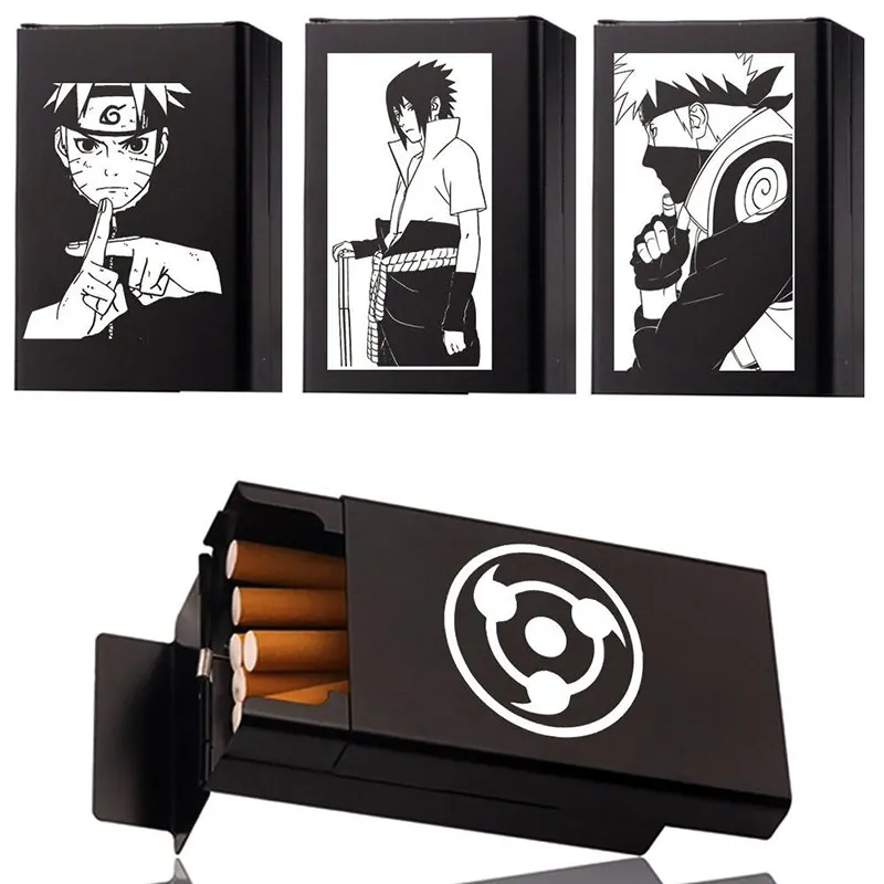 Naruto Accessories Kakashi Sasuke Naruto Metal Cigarette Case Cool ...