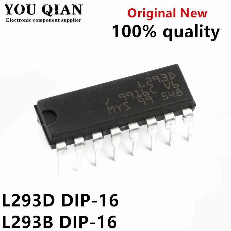 10 piezas L293D L293B L293 293 DIP 16 Chip de controlador paso a paso ...