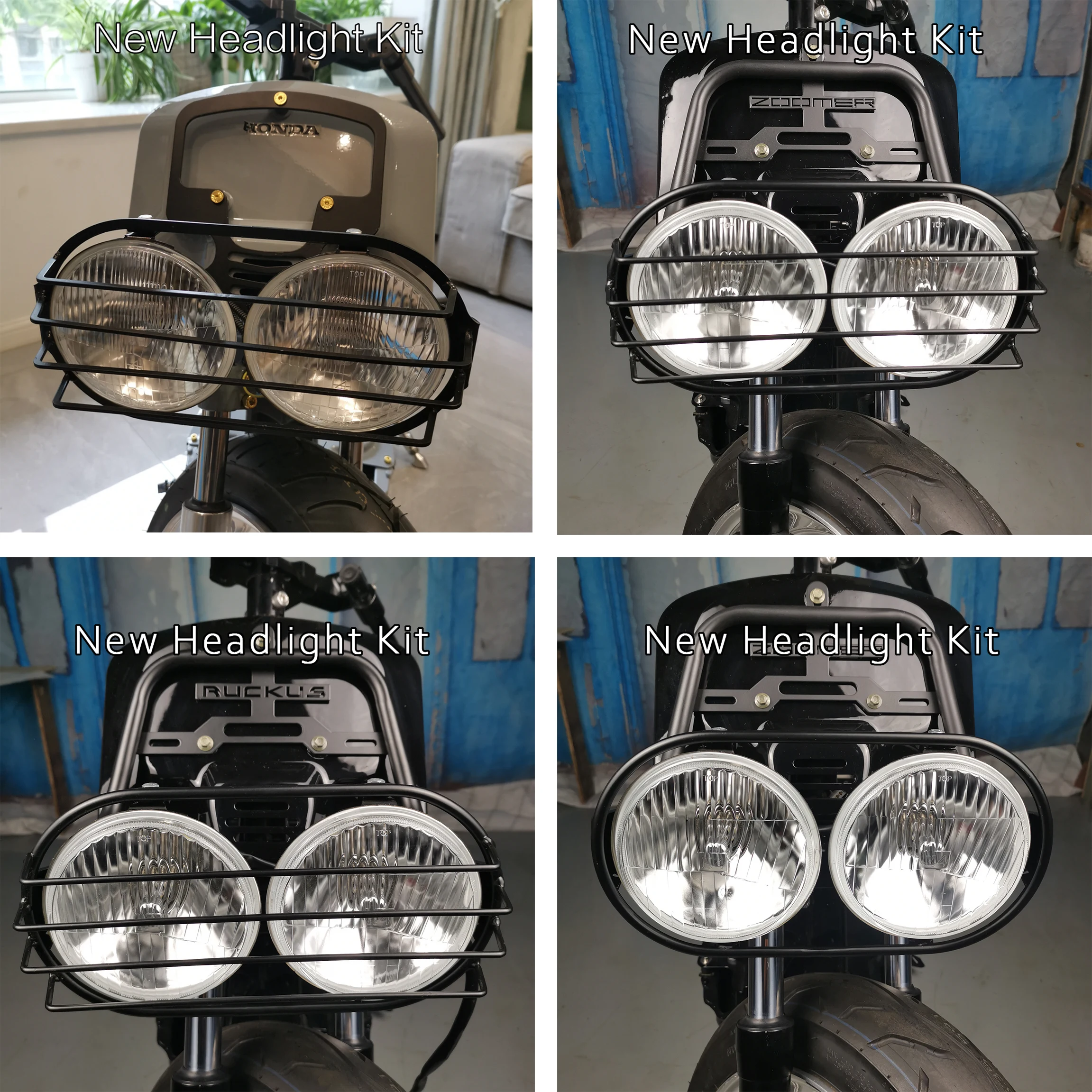 Honda Ruckus Zoomer NPS50 AF58 USDM 헤드램프 GY6 Chuckus 스쿠터 개조 액세서리 부품 ...