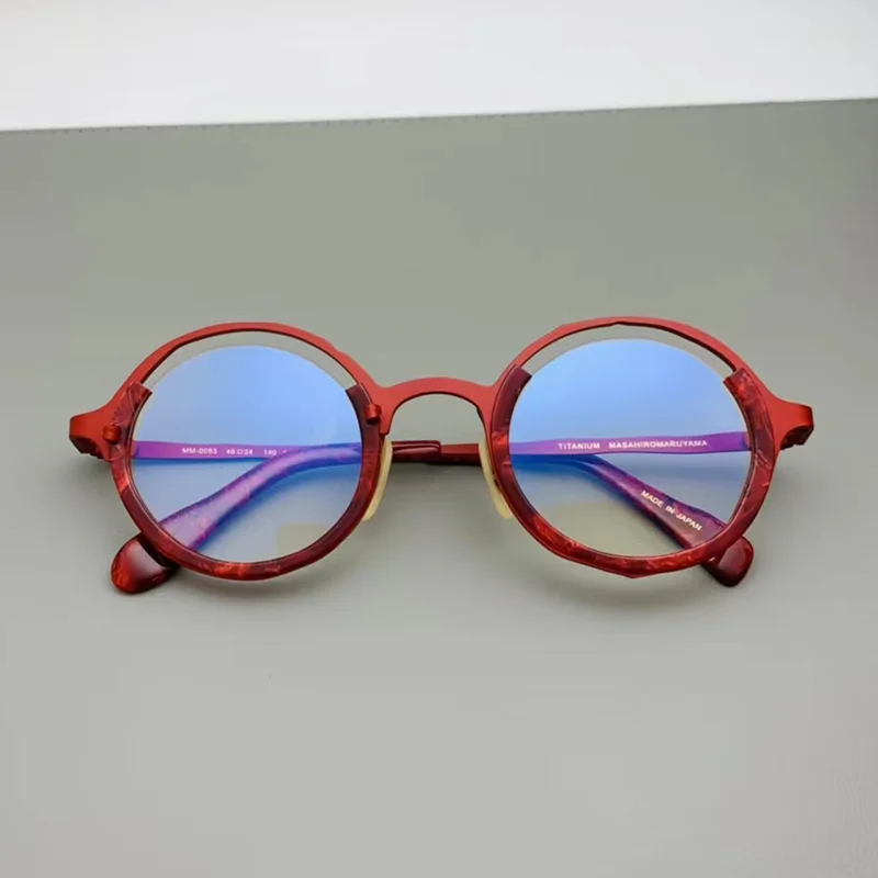 Designer-Hand-Craft-Vintage-Fiery-Red-Round-Glasses-Frame-Ultra-light ...