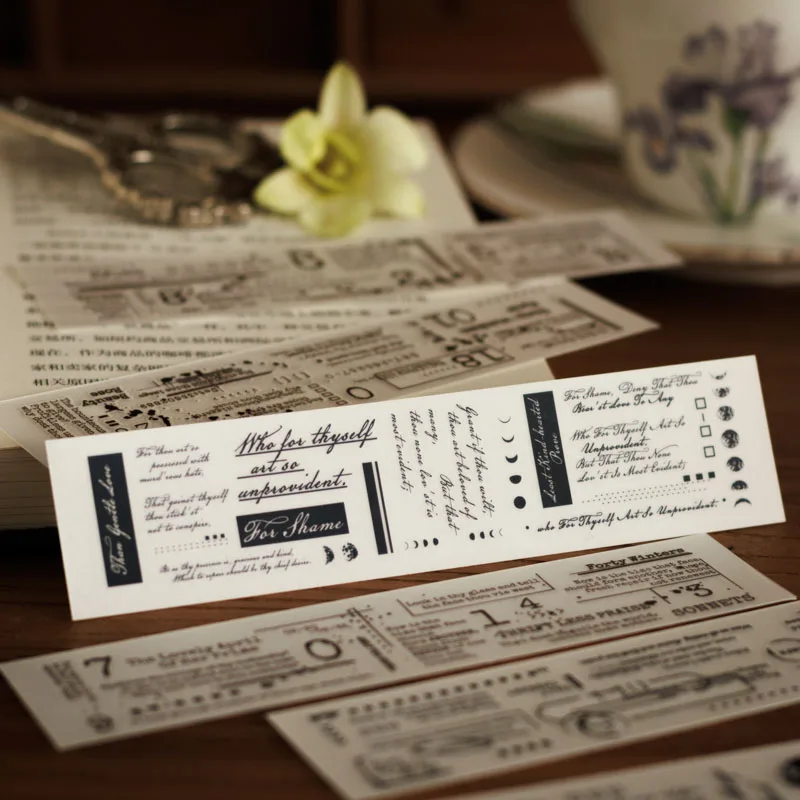 Yoofun-5pcs-Retro-English-Poem-Stickers-PVC-Junk-Journal-Retro-Poem ...