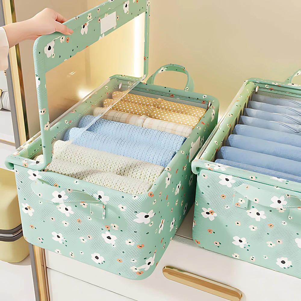 1-2PCS-Floret-Clothes-Storage-Basket-Household-Living-Room-Dormitory ...