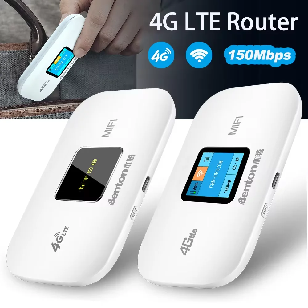 Benton Unlocked USB Battery Powered 4G LTE Router Portable 4G SIM WiFi ...