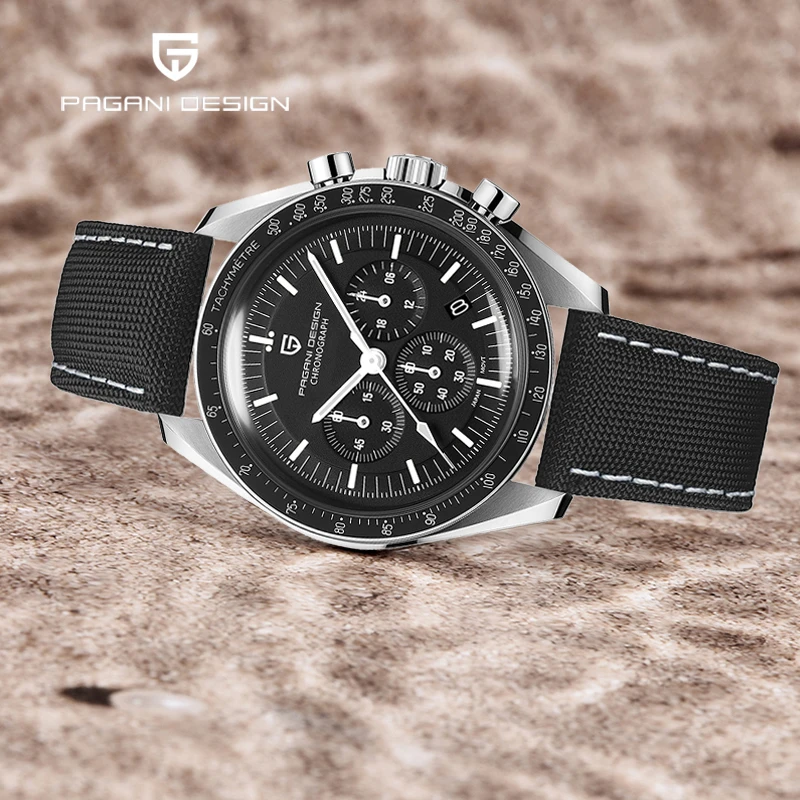 PAGANI DESIGN Moon Watch 40MM Dial Analog Chronograph Waterproof Analog ...