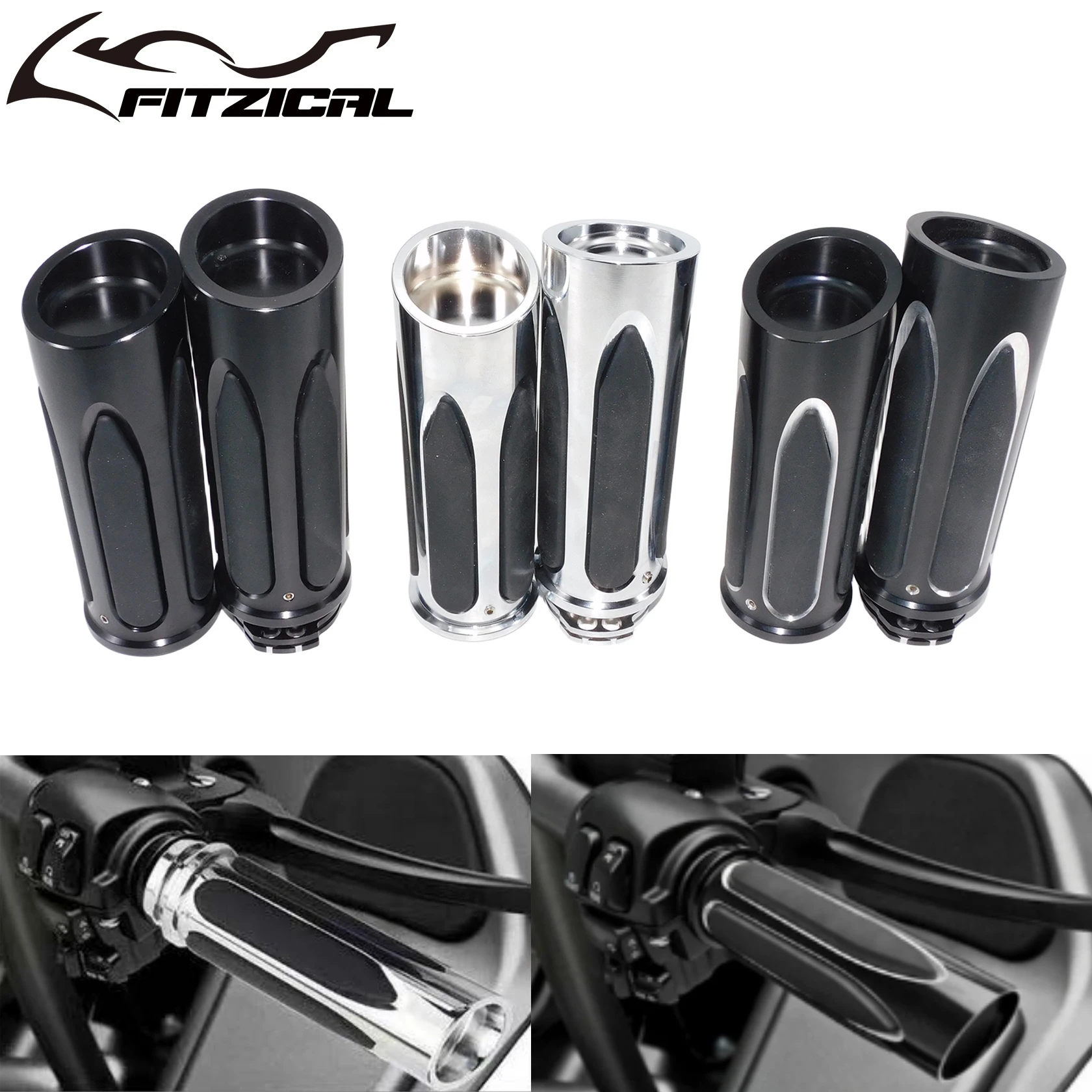 25MM-Motorcycle-Handle-Grips-CNC-Handlebar-Grip-For-Harley-Touring ...