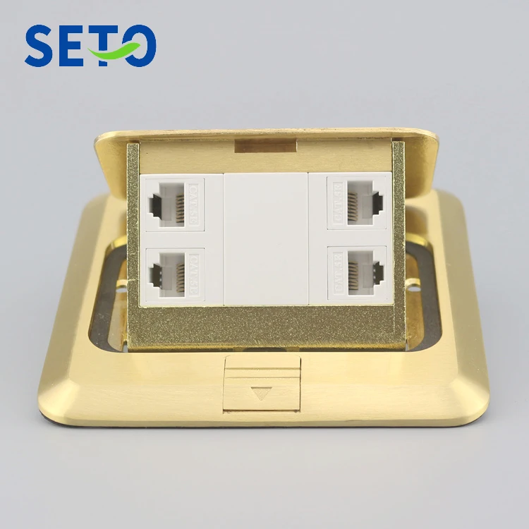 Seto Pop-up Type Floor Socket Four Ports Network Lan Rj45 Cat5e Wall ...