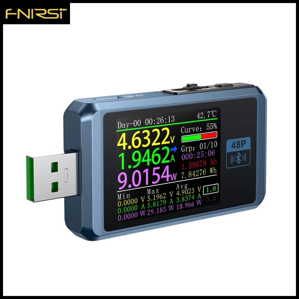 Fnirsi Fnb48p Usb Tester Voltmeter Ammeter Type-c Fast Charge Detection ...
