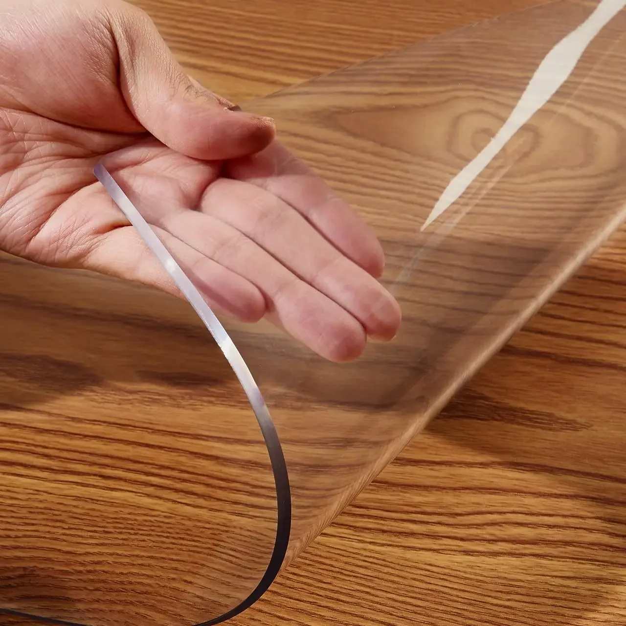 PVC transparent tablecloth with a thickness, heat-resistant, waterproof ...