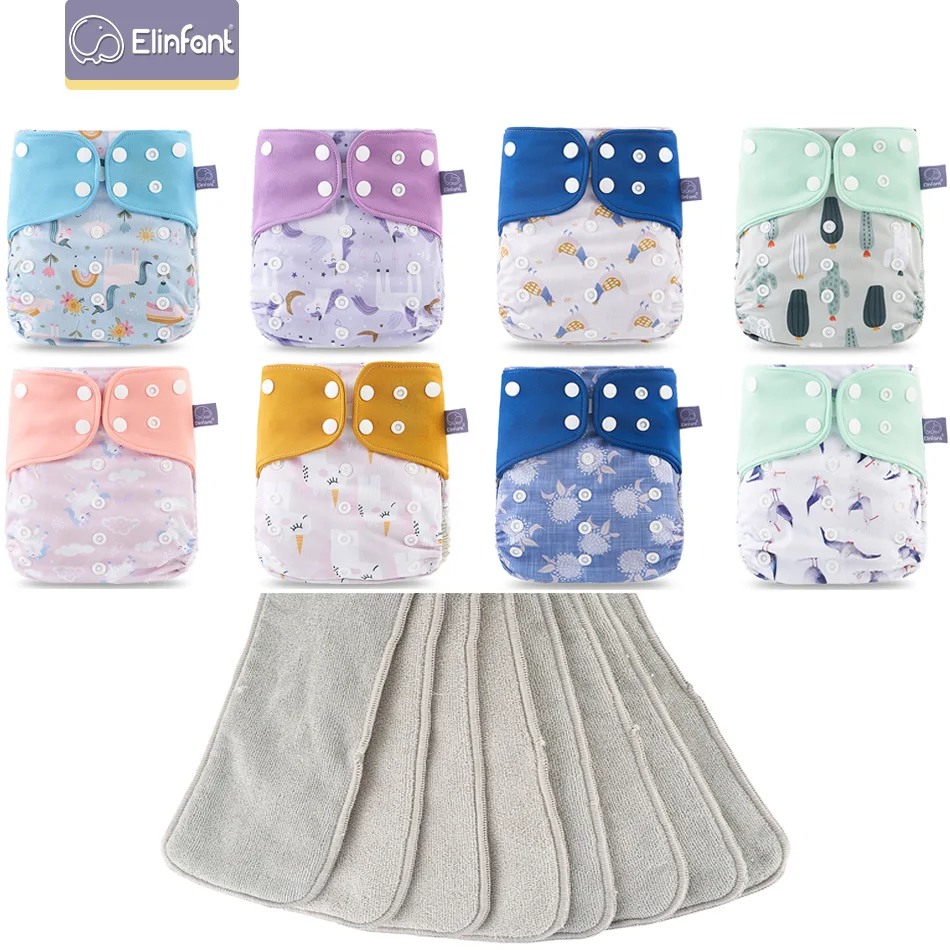 Elinfant-New-Matching-waterproof-baby-pcoket-diapers-8-pcs-gray-mesh ...