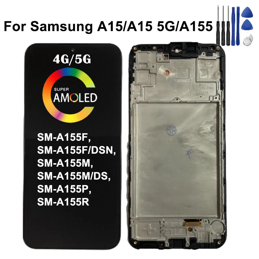 Super-AMOLED-A15-A155F-Display-For-Samsung-A15-5G-A156B-SM-A156P-SM ...