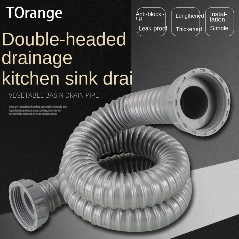 Double Kitchen Sink Drain Pipe | Water Pipe Accessories Kitchen ...