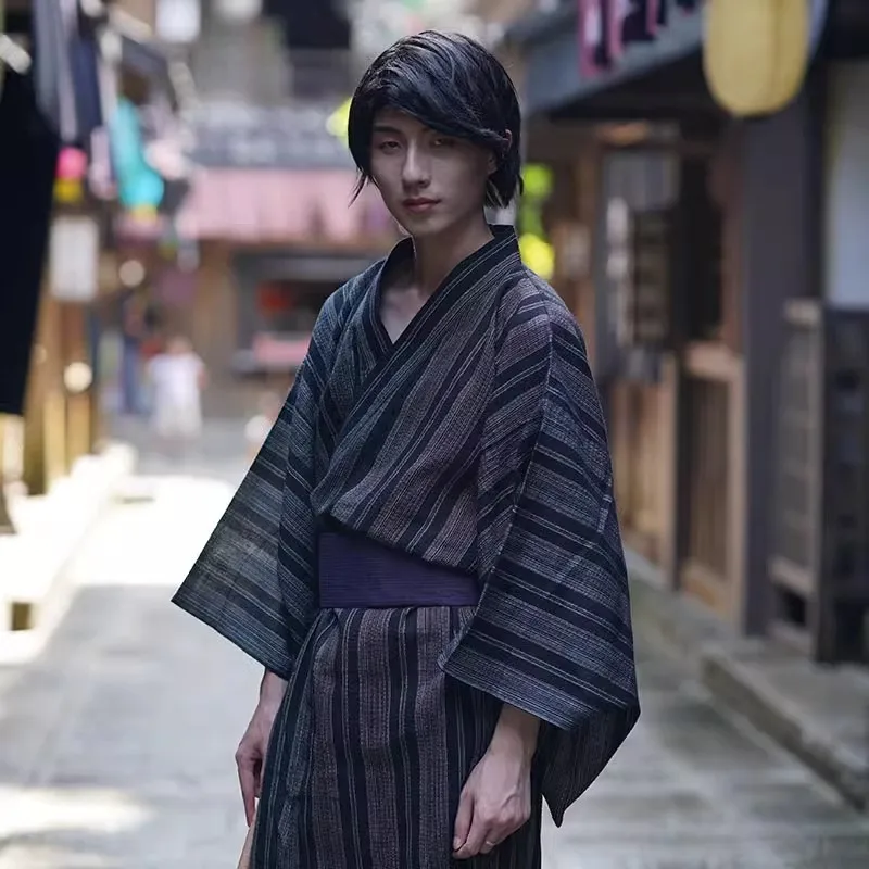 Japanese-men-s-kimono-samurai-clothing-men-s-yukata-robes-pajamas-cos ...