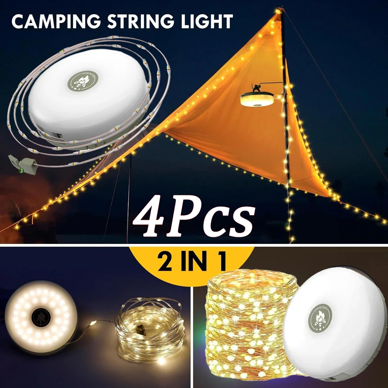Camping Lamp Strip LED 4in1 Atmosphere 10M Waterproof Recyclable Light ...