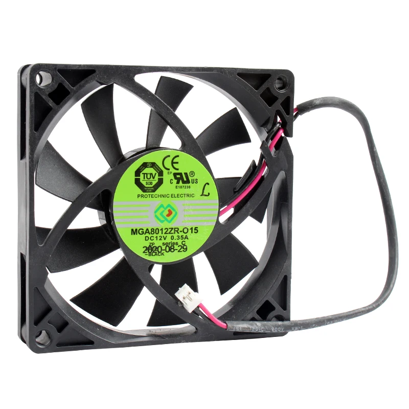 MGA8012ZR-O15 8cm 80mm fan 80x80x15mm DC12V 0.35A 2lines 43.61CFM 39 ...