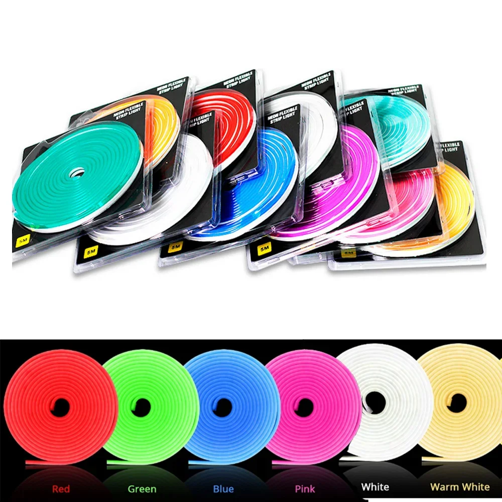 DC12V-Soft-Neon-LED-Strip-Light-Tape-SMD-2835-5M-600Leds-Waterproof-6 ...