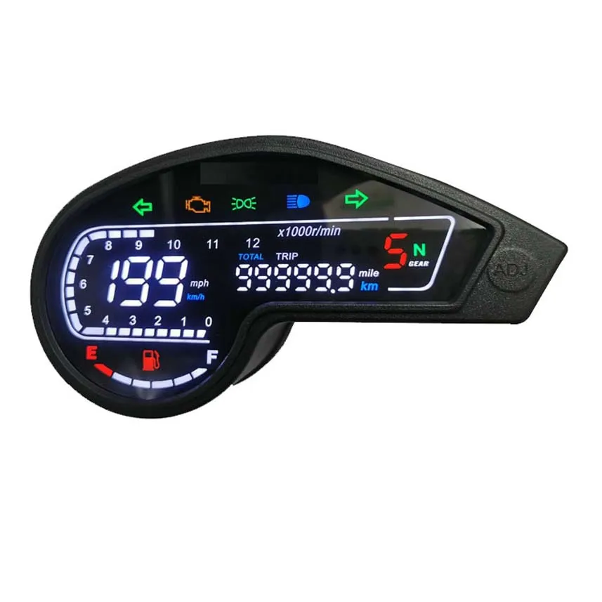 For-Motorcycle-Universal-LED-LCD-Speedometer-Digital-Backlight-Odometer ...