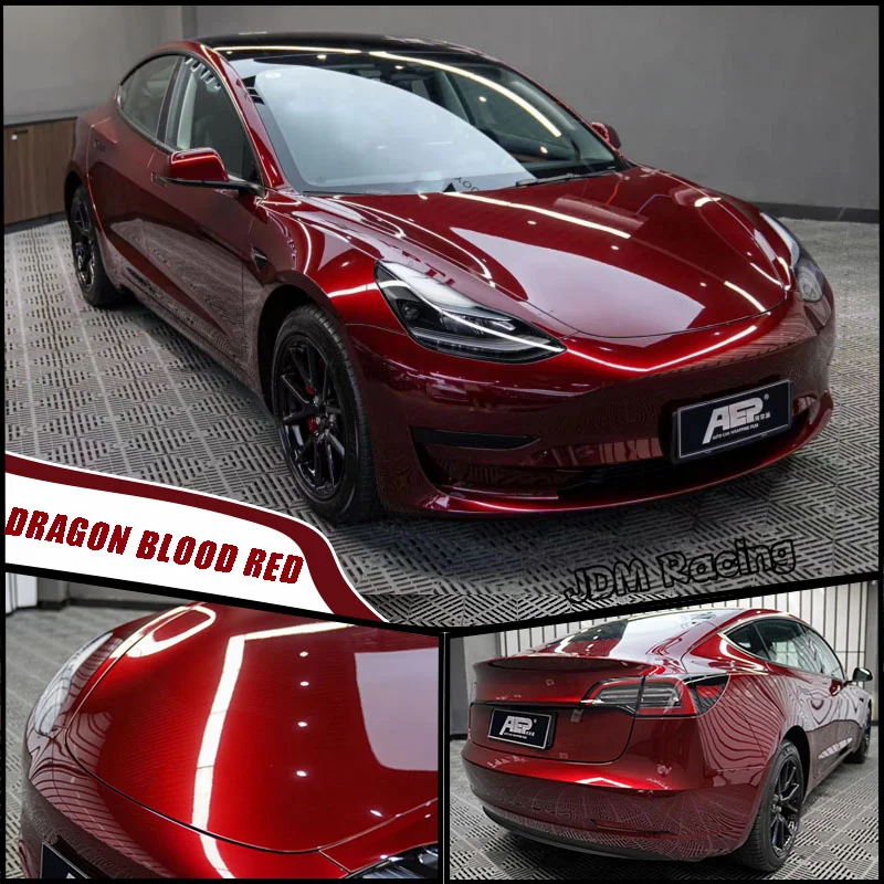 Glossy-Color-Dragon-blood-red-DIY-Car-Body-Films-Vinyl-Car-Wrap-Sticker ...