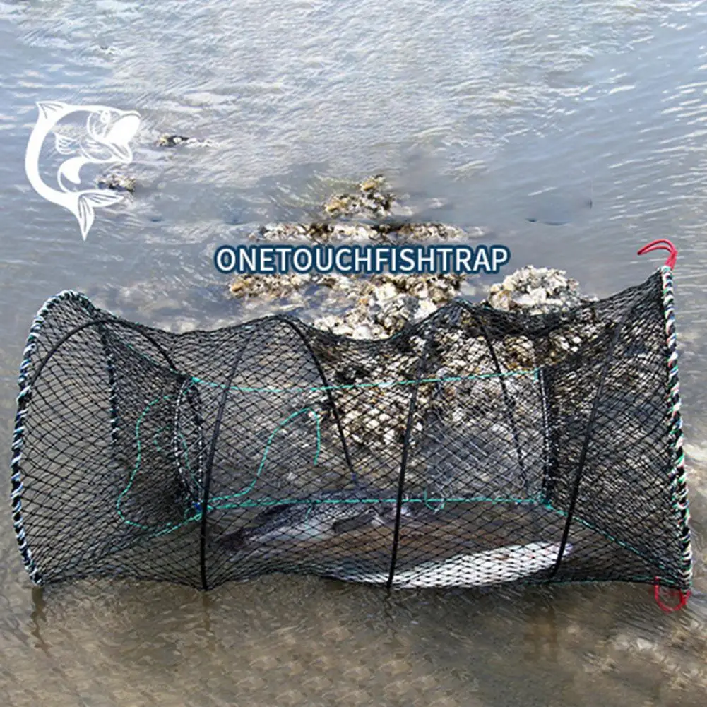 Automatic-Net-Fishing-Trap-for-Shrimp-Spring-Cage-Fishing-Folded-Zipper ...