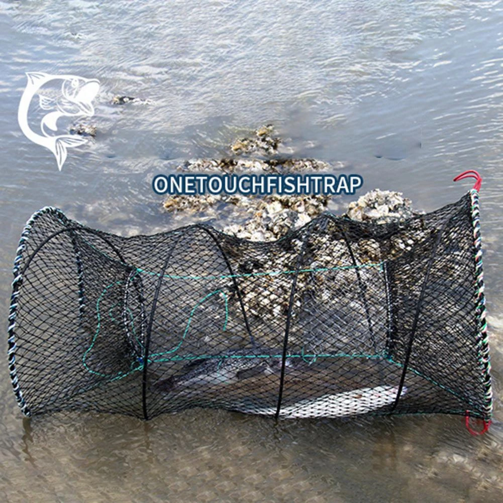 Automatic Net Fishing Trap For Shrimp Spring Cage Fishing Folded Zipper ...