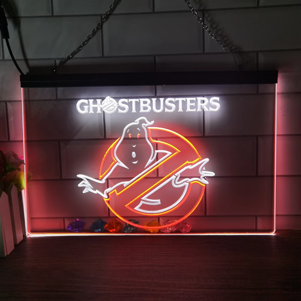 Ghostbusters Bar Neon Sign, Pub Club, 2 Display Colorido, LED Wall Art ...