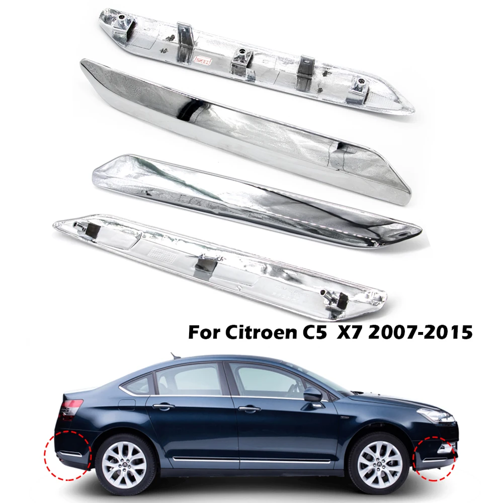 Chrome-Front-Rear-Bumper-Cover-Trim-Strip-Sticker-For-Citroen-C5-X7 ...