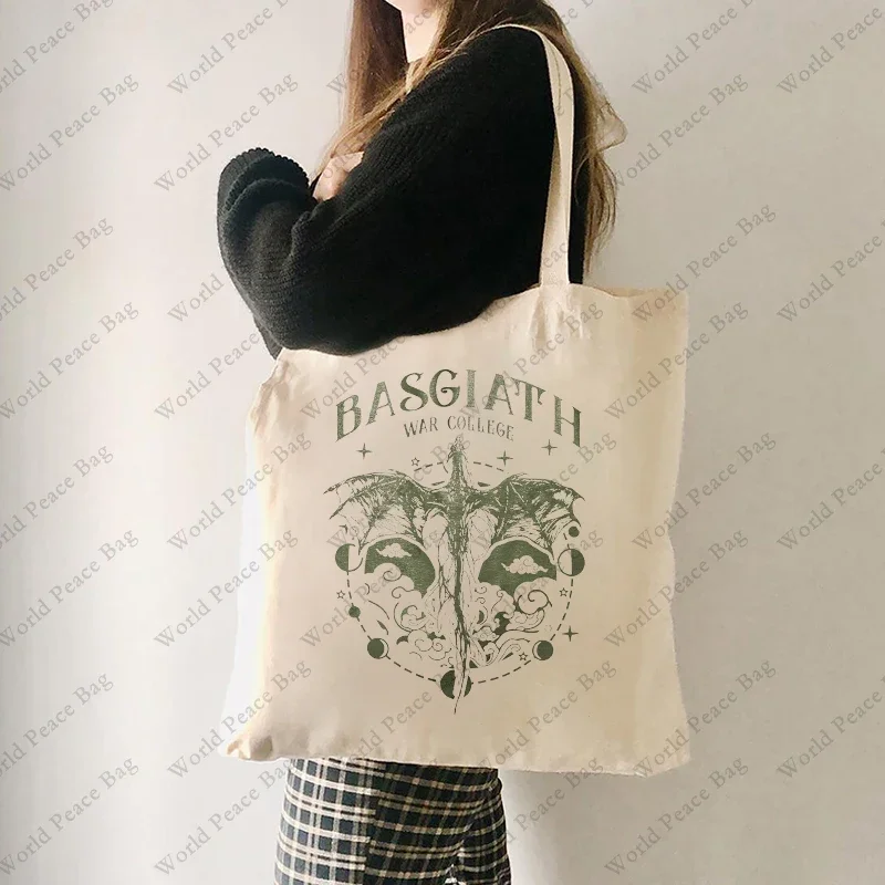1-Pc-Basgiath-War-College-Dragon-Riders-Pattern-Tote-Bag-Canvas ...