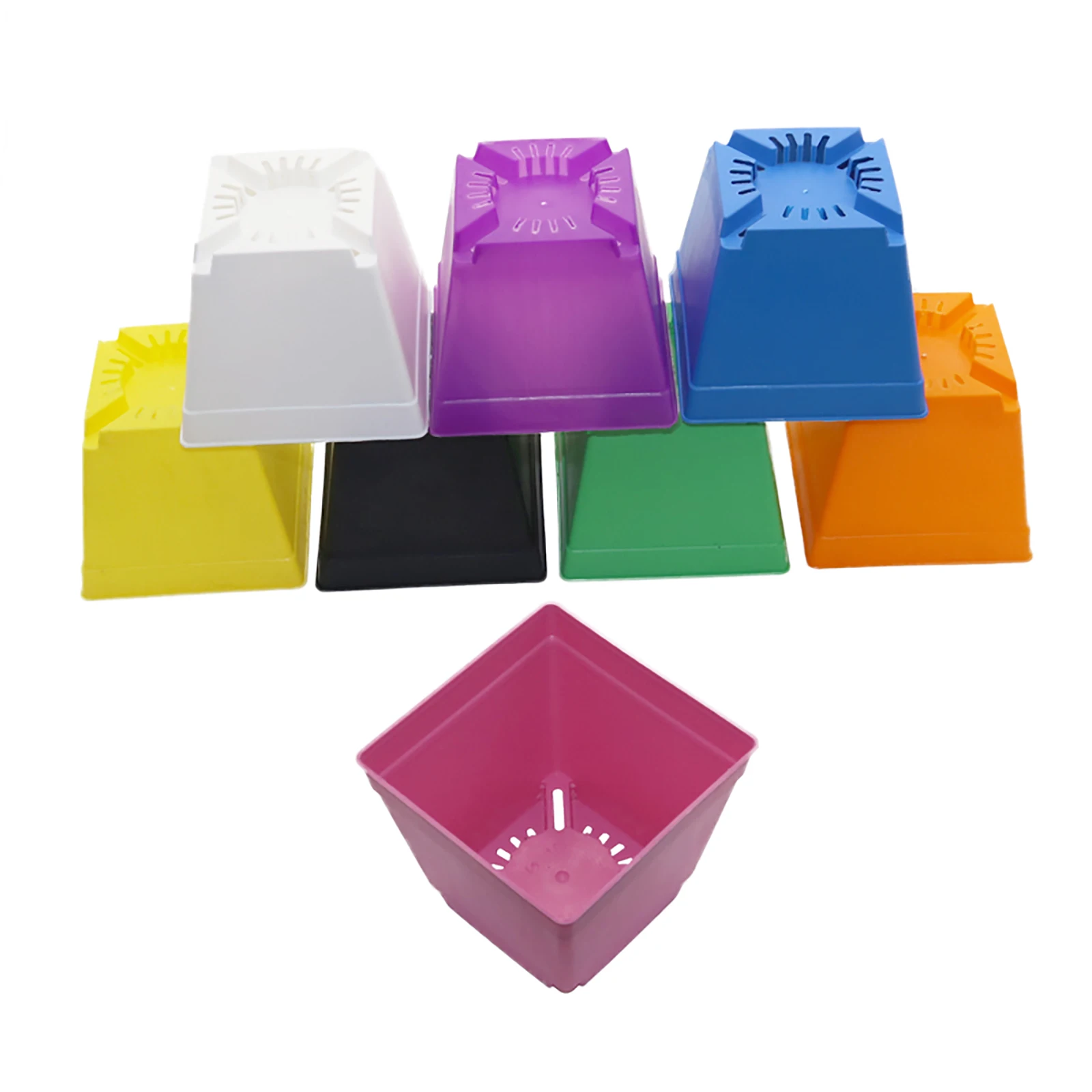 2/5/8Pcs 10cm Square Flower Pot Colorful Succulent Plant Seedling ...