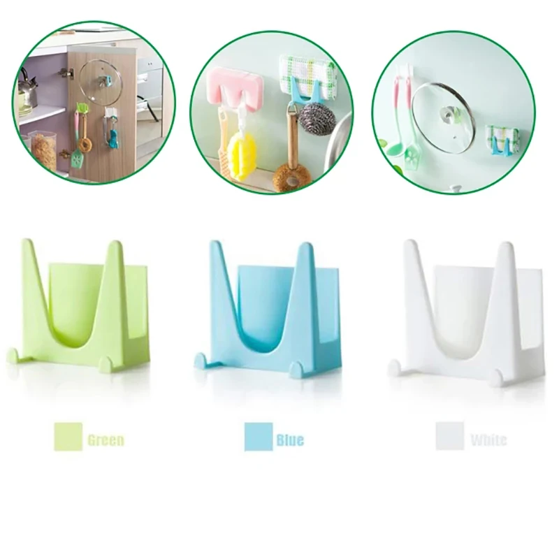 Pan Pot Cover Rack Wall mounted Hanging Holder Cooker Pot Cover Frame ...