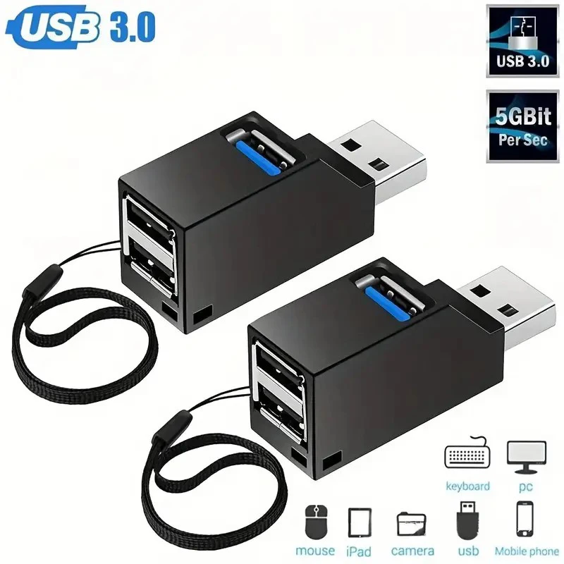 USB 3.0 HUB Extender Car Splitter Multi Port USB Hub 2.0 For PC Laptop ...