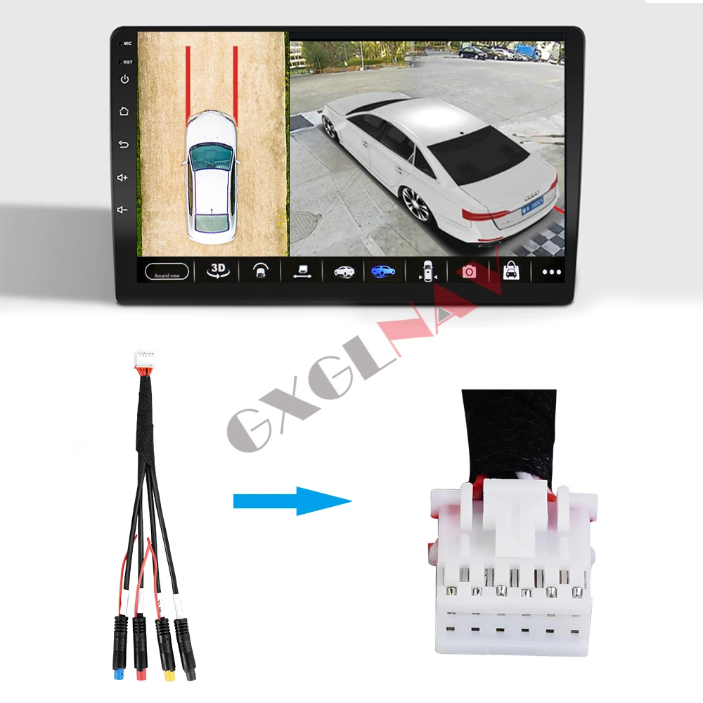 GXGLNAV 360° Panoramic Camera 1080P AHD SONY 225 Rear / Front / Left ...