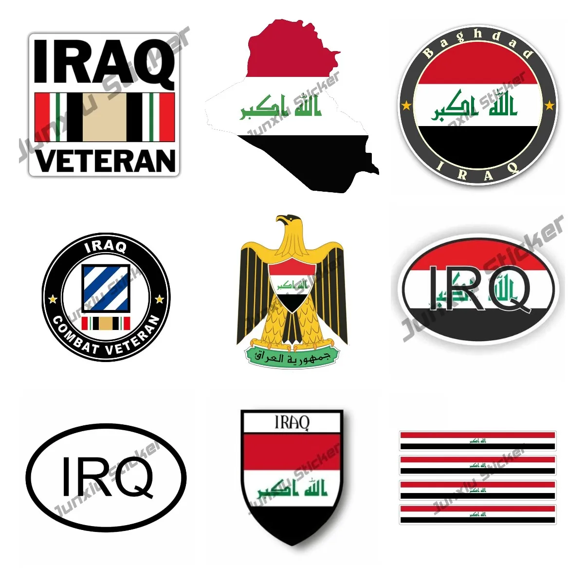 Map-with-Flag-Inside-Iraq-Sticker-Decal-Die-Cut-Vinyl-Iraq-Veteran ...