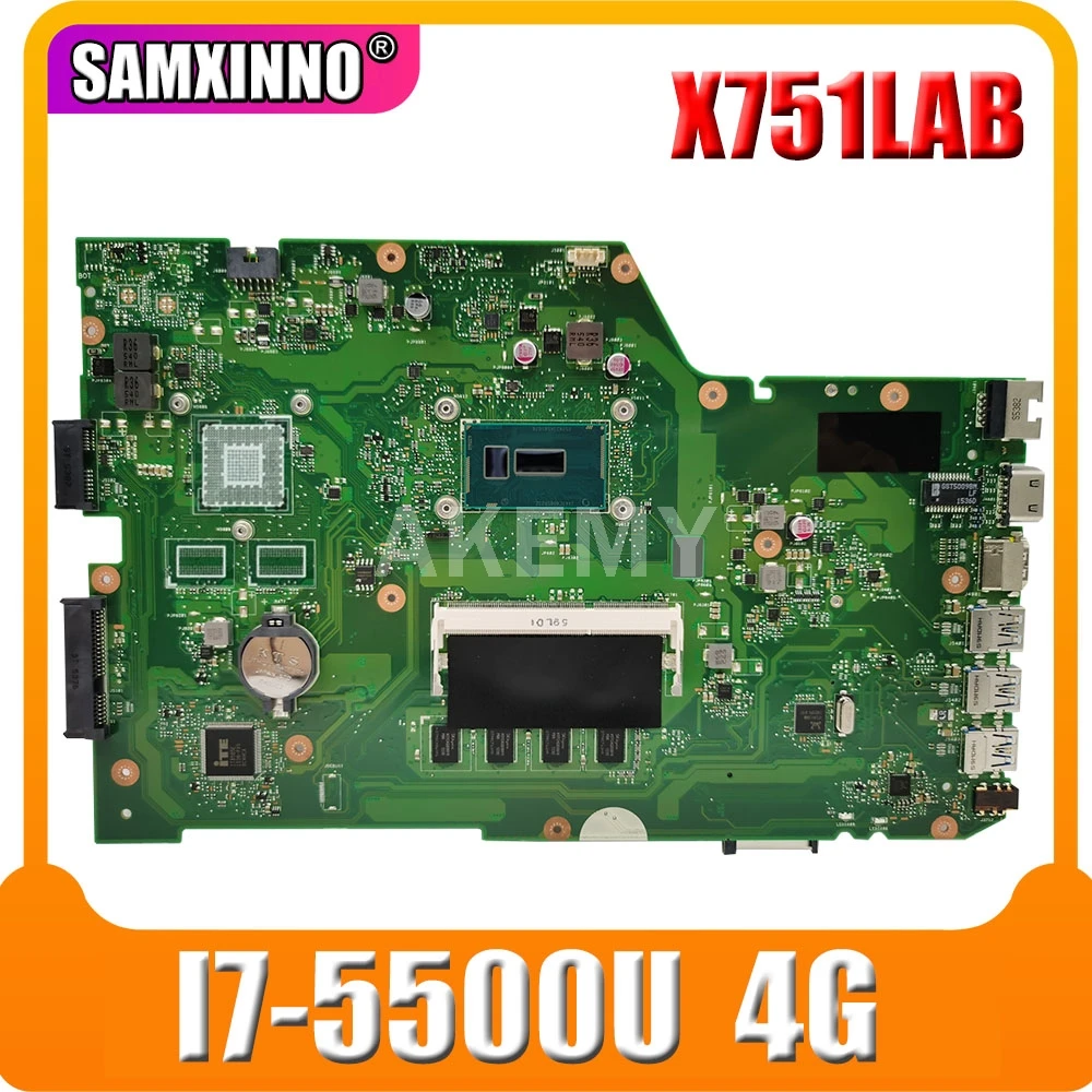 Placa base X751LAB MAIN_BD._ 4G/I7 5500U REV 2,5 para ordenador ...
