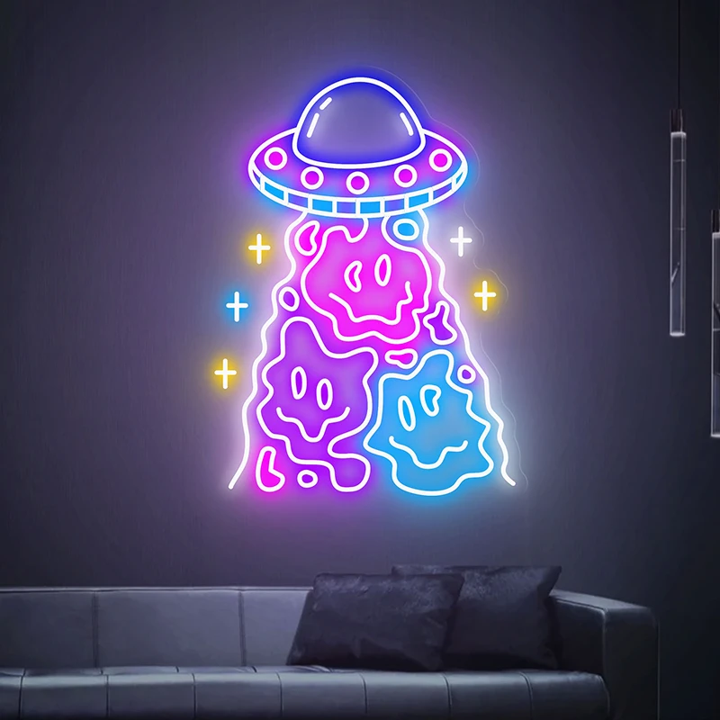 Simle-UFO-Neon-Sign-Handmade-Custom-Creative-Home-Bedroom-Wall-Decor ...