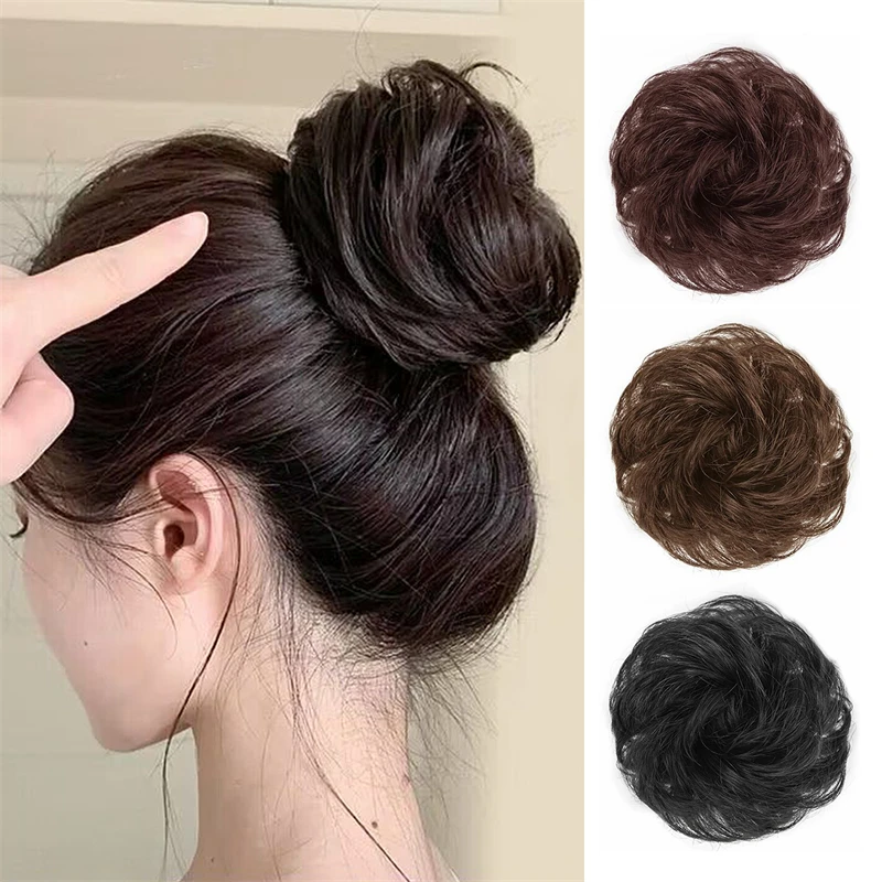 Synthetic-Messy-Hair-Bun-Chignon-Elastic-Scrunchies-Fake-Hair-Band ...