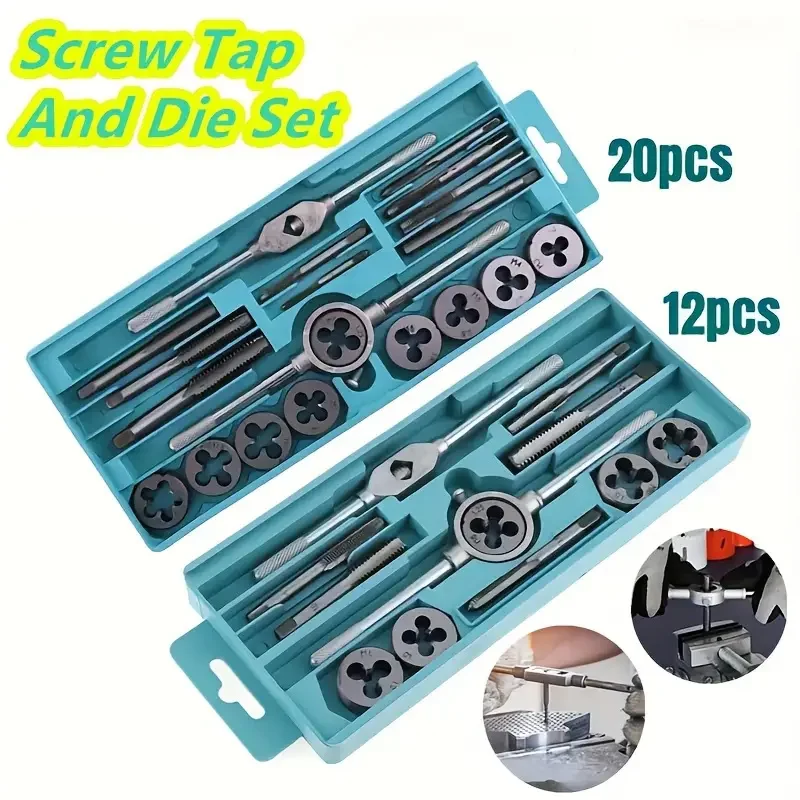 12-20pcs-M3-M12-Metric-Tap-And-Die-Set-For-Precise-Thread-Cutting-And ...