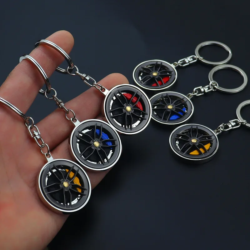 Creative-Wheel-Keychains-For-Car-Key-Brake-Disc-Keep-Speed-Rotatable ...