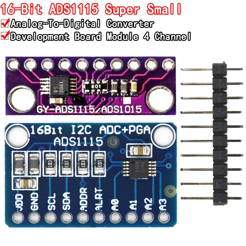 ADS1115-16-Bit-I2C-Module-Precision-ADC-4-Channel-Development-Board-Pro ...