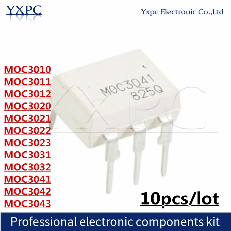 10pcs-MOC3010-MOC3011-MOC3012-MOC3020-MOC3021-MOC3022-MOC3023-MOC3031-MOC3032-MOC3041-MOC3042 ...