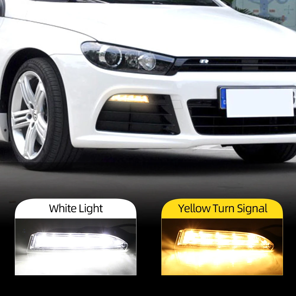 Car-Flashing-1Pair-LED-Daytime-Running-Light-for-VW-Volkswagen-Scirocco ...