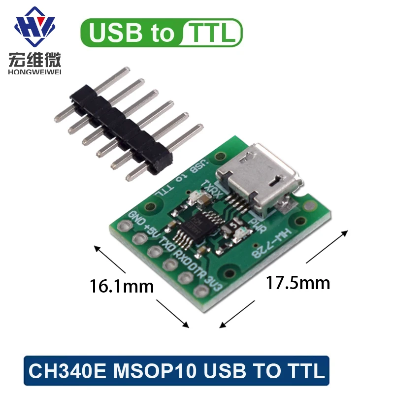 CH340E MSOP10 USB إلى TTL محول مسلسل، 5 فولت/3.3 فولت بديل CH340 E وحدة ...