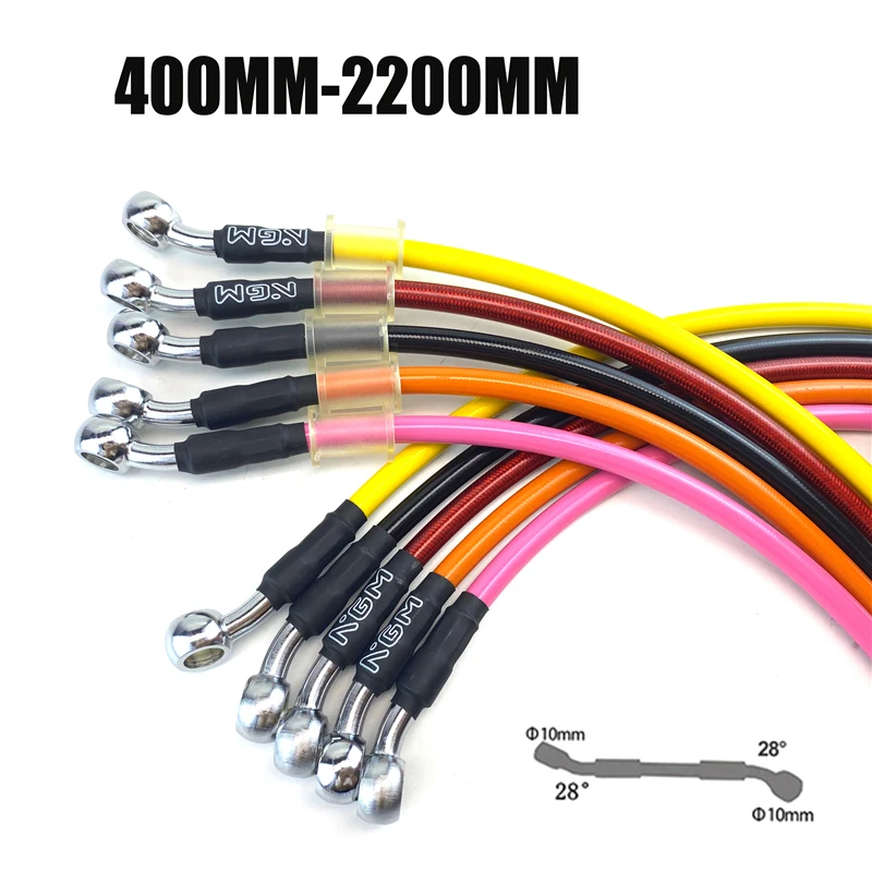 Universal 400mm - 2200mm Motorcycle Hydraulic Brake Hose Line Cable 90 ...
