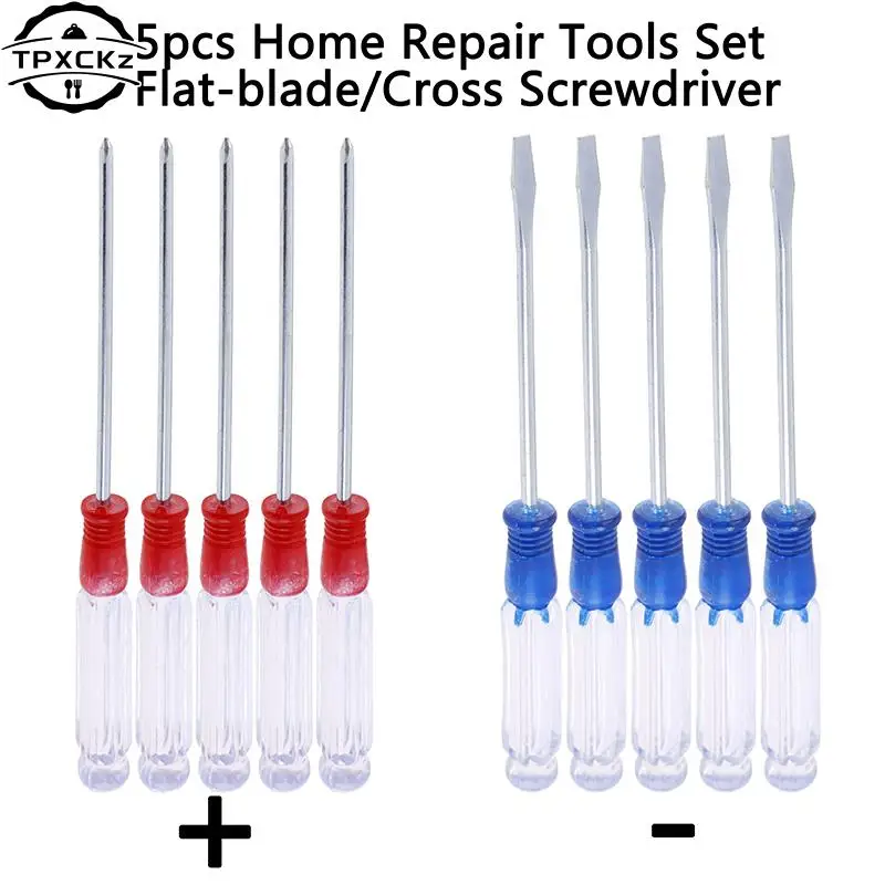 5Pcs-lot-125mm-Home-Repair-Tools-Set-Small-Precision-Flat-blade-Cross ...