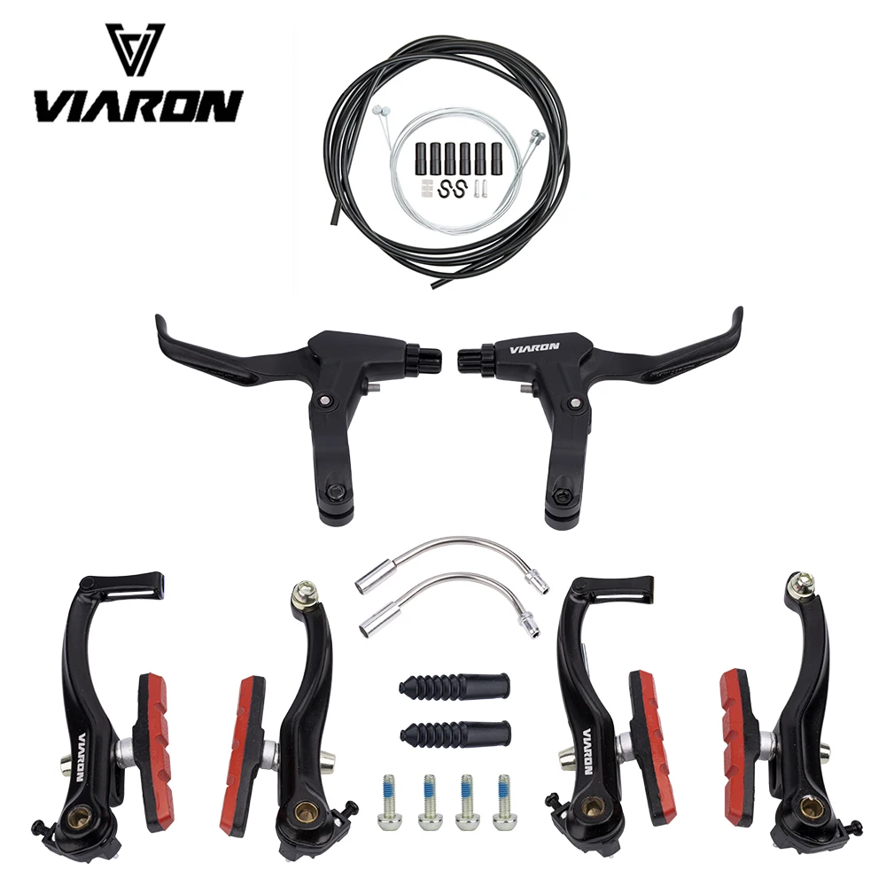 Viaron 자전거 Mtb 산악 자전거 크루저 선형 풀 V 브레이크 캘리퍼 세트 브레이크 패드 포함 브레이크 유압 브레이크