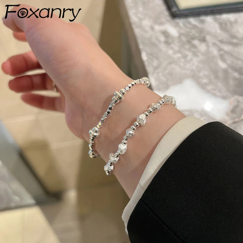 Foxanry-Irregular-Geometric-Beaded-Texture-Bracelet-For-Women-Couple ...