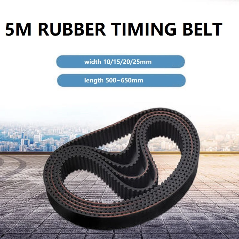 HTD5M Rubber 5M Timing Transmission Belt Black Loop Width 10mm 15mm ...