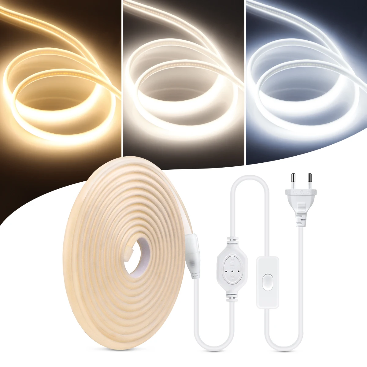 110V-220v-High-Brightness-COB-Led-Strip-for-Room-Waterproof-Led-Tape ...