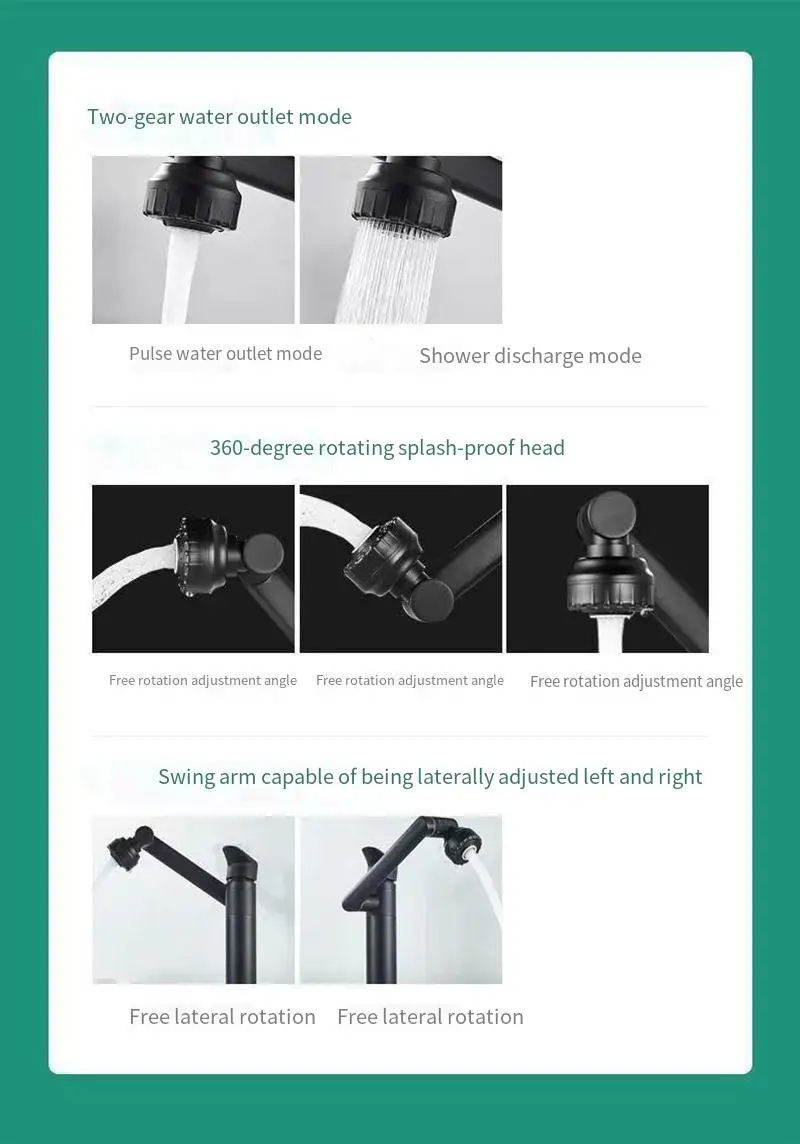 Universal Single-Hole Rotatable Multi-Directional Faucet - FaucetBazaar 1